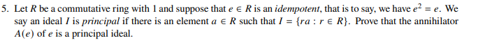 Solved Let R be a commutative ring with 1 and suppose that | Chegg.com