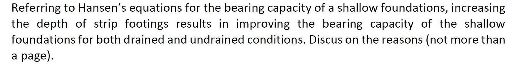 Solved Referring to Hansen's equations for the bearing | Chegg.com