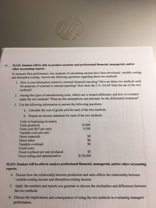 Solved To measure firm performance, two methods of | Chegg.com