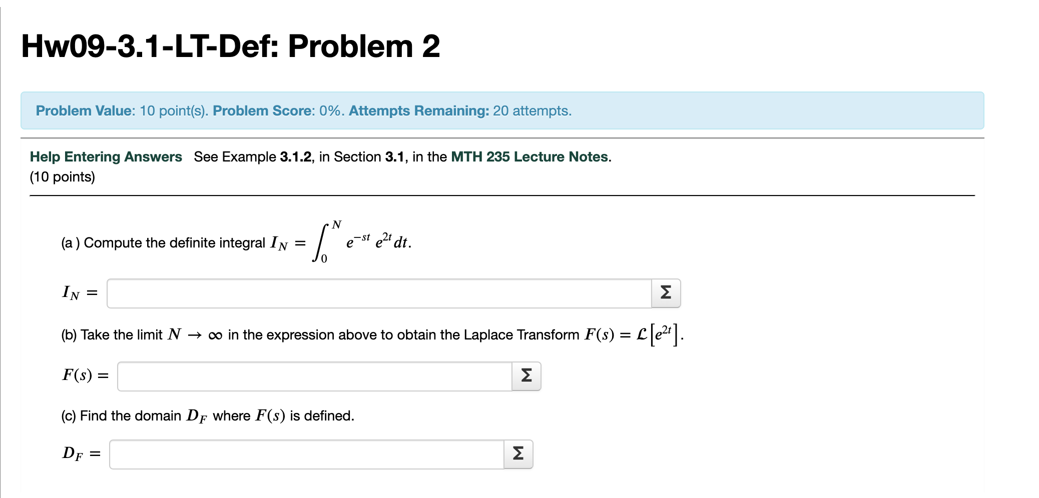 Solved Help Entering Answers See Example 3.1.2, in Section | Chegg.com