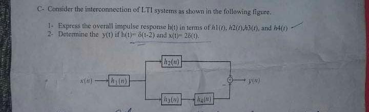 Solved C. Consider the interconnection of LTI systems as | Chegg.com