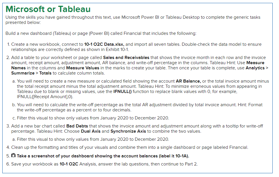 Microsott or lableau Using the skills you have gained | Chegg.com