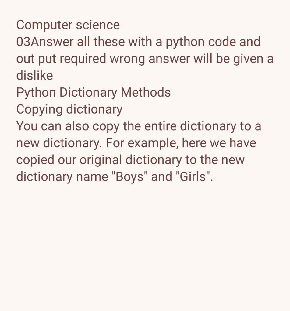 Solved Computer Science 03answer All These With A Python 7116