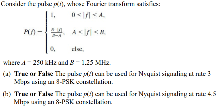Solved Consider the pulse p(t), whose Fourier transform | Chegg.com