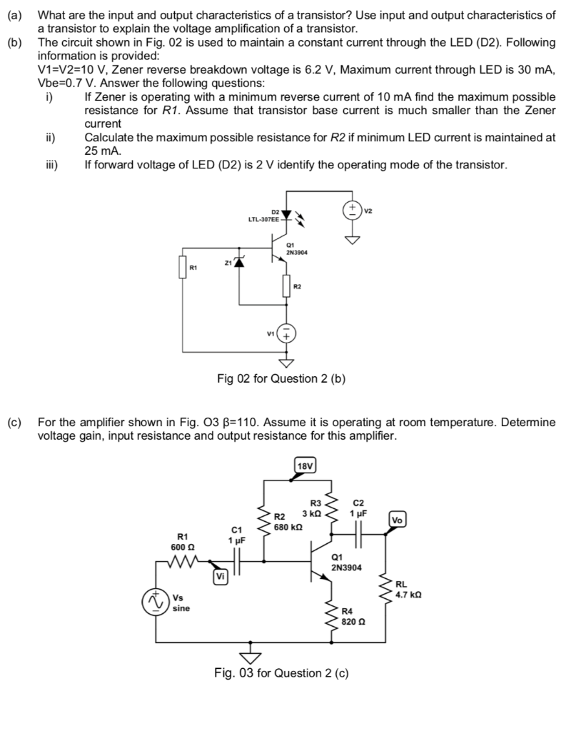 Solved (b) (a) What are the input and output characteristics | Chegg.com