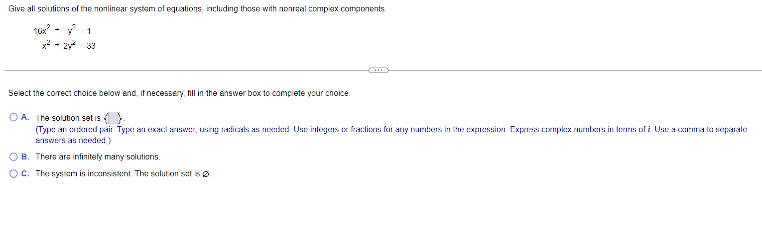 Solved Give all solutions of the nonlinear system of | Chegg.com