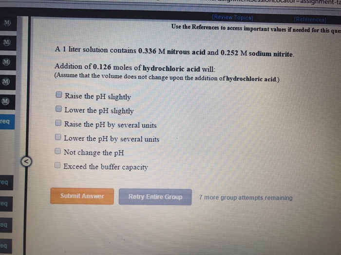 Solved A 1 liter solution contains 0.336 M nitrous acid and | Chegg.com