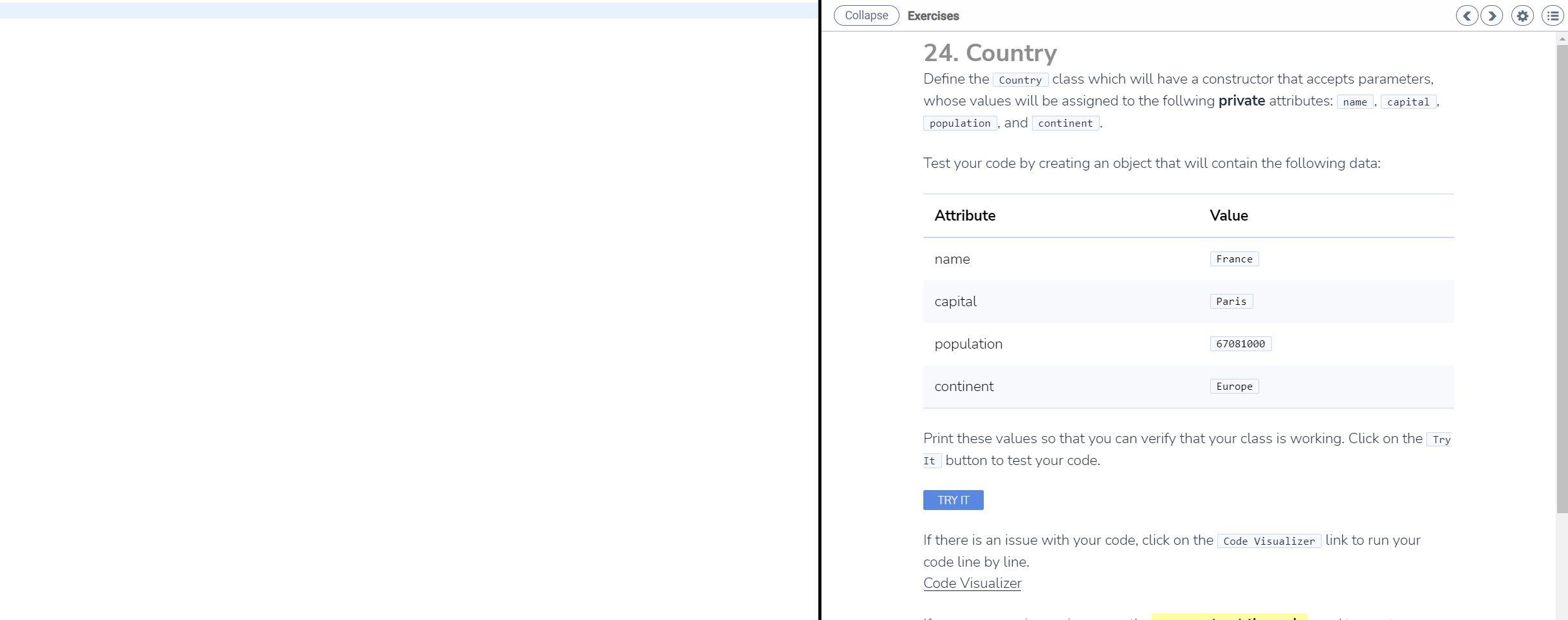 Solved Collapse Exercises iii 24. Country Define the country | Chegg.com