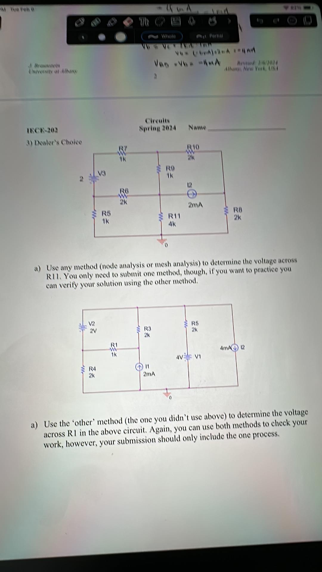 Solved Dealer's Choa) ﻿Use any method (node analysis or mesh | Chegg.com