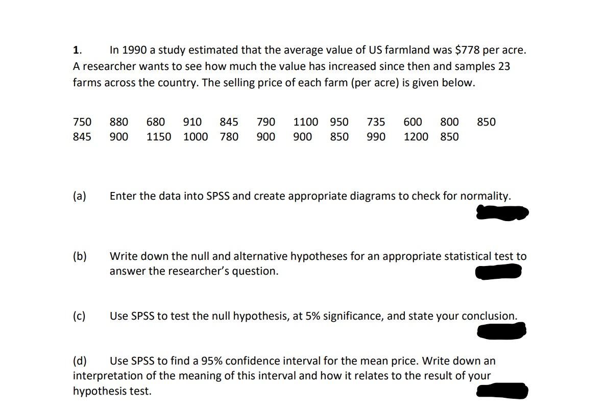 Solved Please answer this question by using SPSS and | Chegg.com