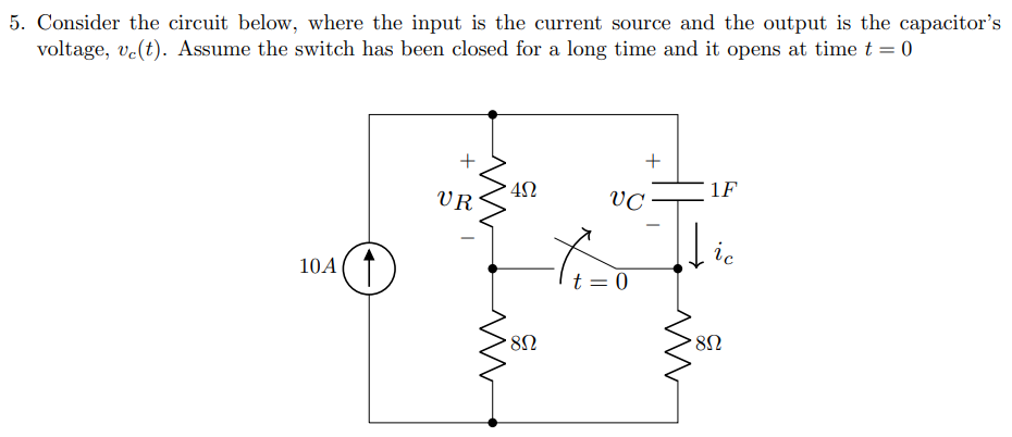 Solved 5. Consider the circuit below, where the input is the | Chegg.com