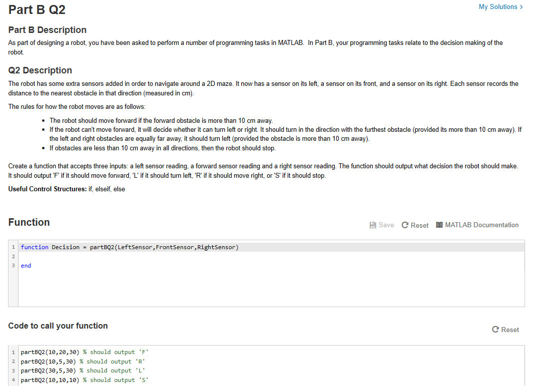 Solved Part B Q1 My Solutions > Part B Description As part | Chegg.com