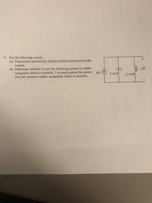 Solved For the following circuit, (a) Find pole(s) and | Chegg.com