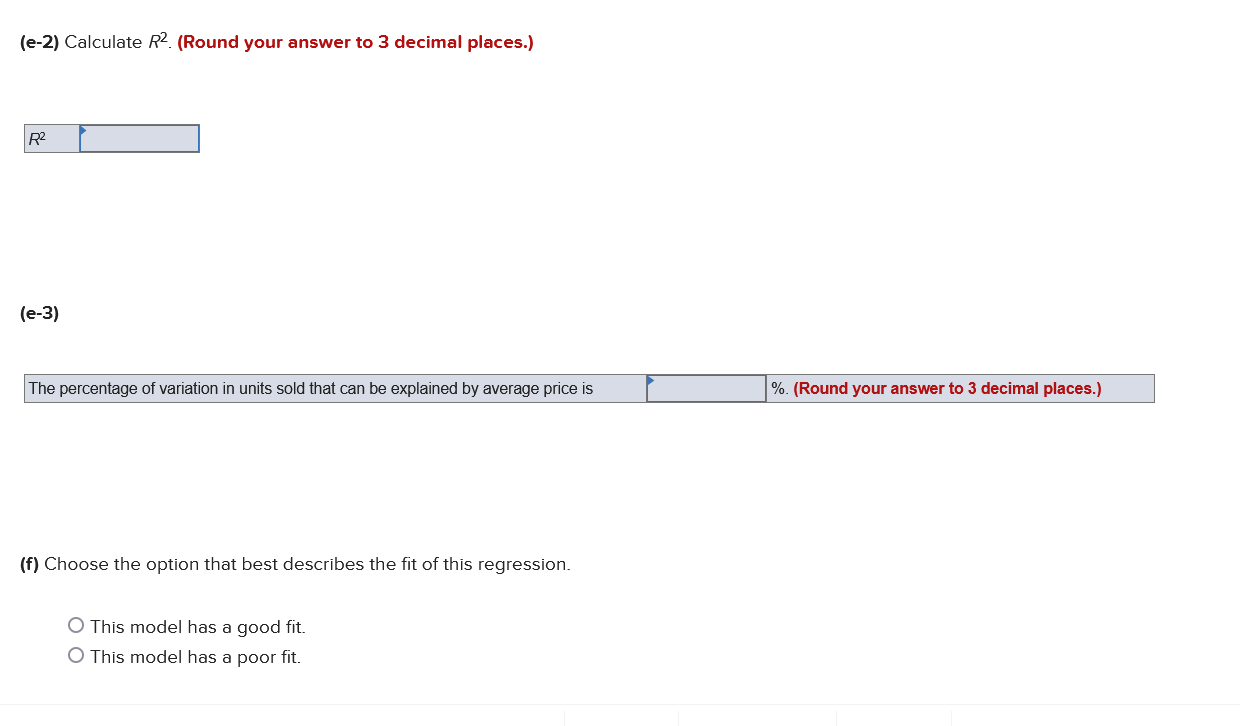 Solved Below is a regression using X= average price, Y= | Chegg.com