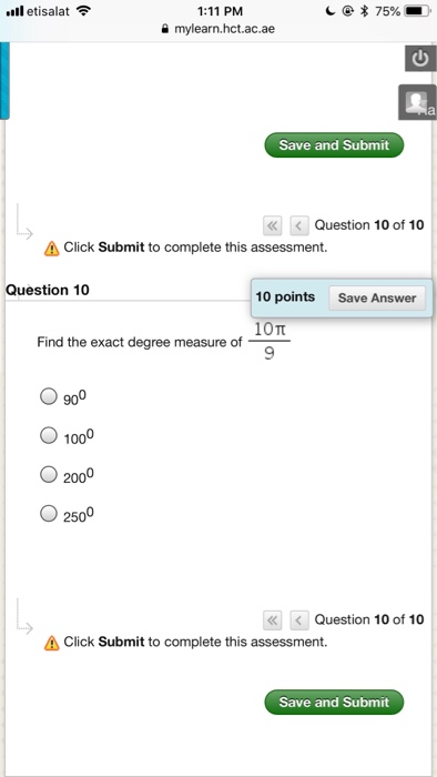 Solved 1:11 PM mylearn.hct.ac.ae .11 etisalat令 山 Save and | Chegg.com