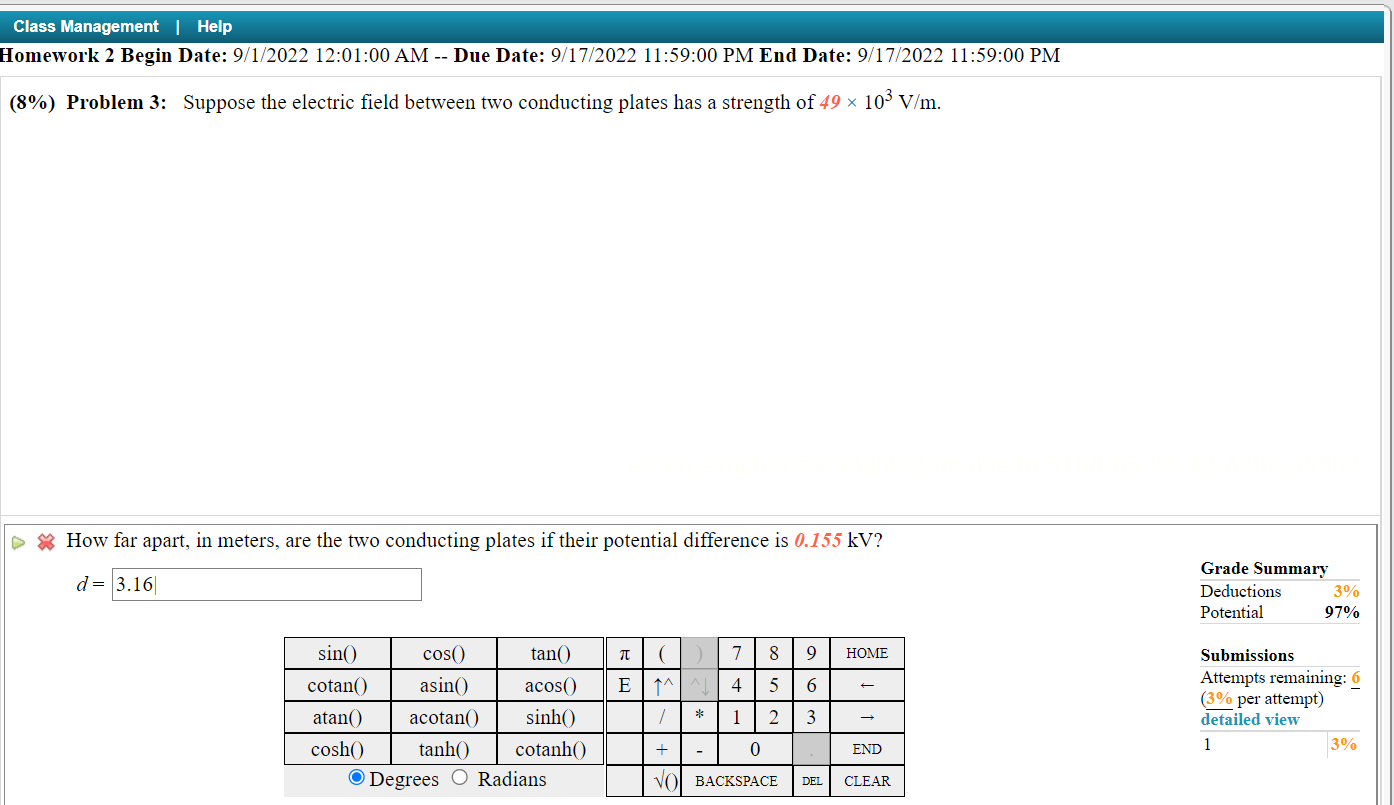 Solved (8\%) Problem 3: Suppose the electric field between | Chegg.com Solved (8\%) Problem 3: Suppose the electric field between | Chegg.com