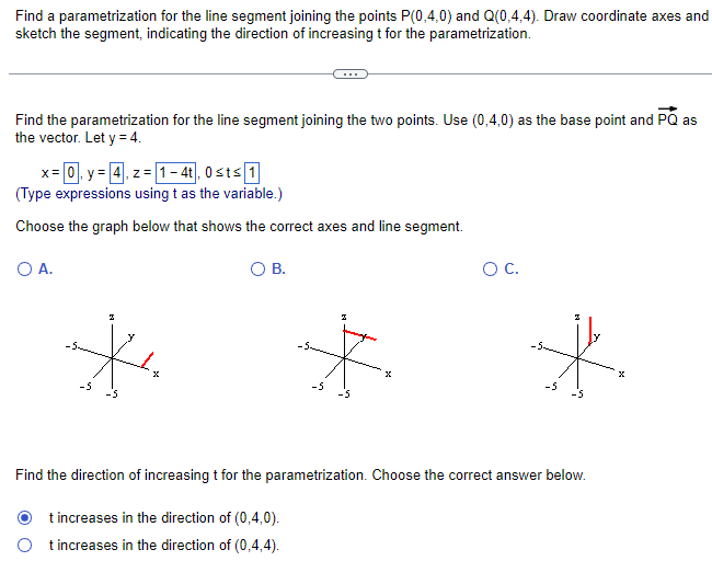 Solved Find a parametrization for the line segment joining | Chegg.com