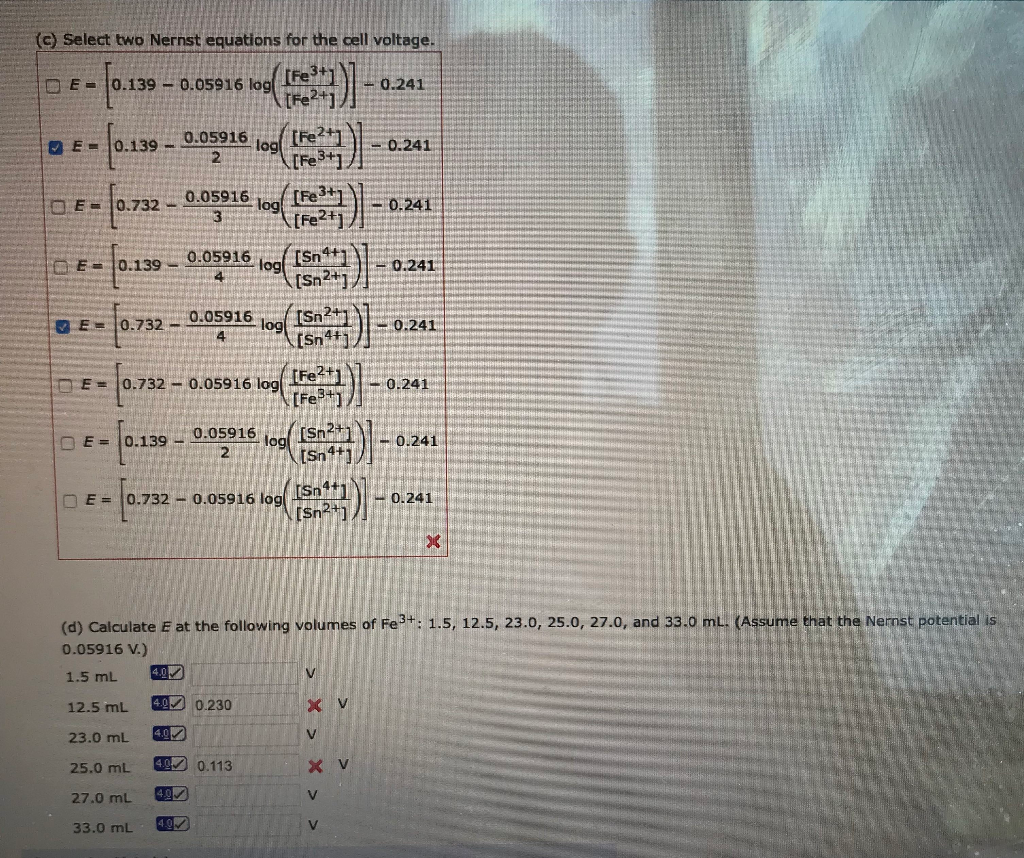 Consider the titration of 25.0 mL of 0.0500 M Sn2+ | Chegg.com
