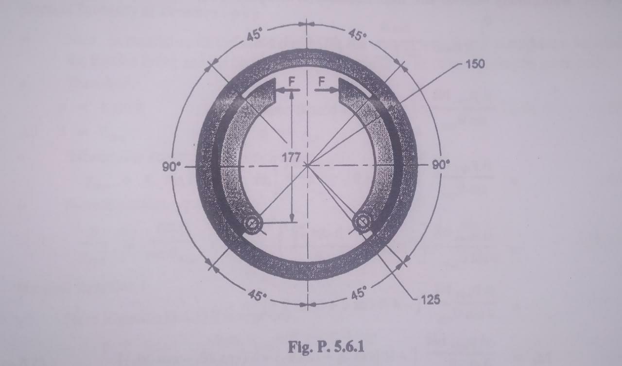Solved An automotive type internal expanding shoe brake is | Chegg.com