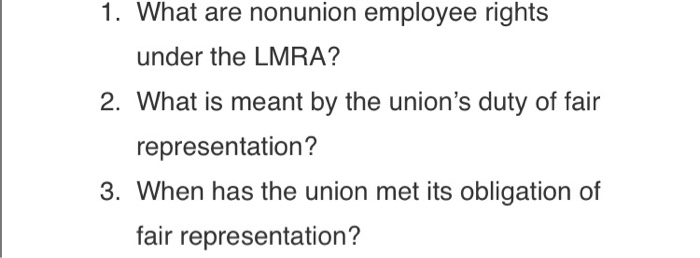 1 what are non union employee rights under the lmra express