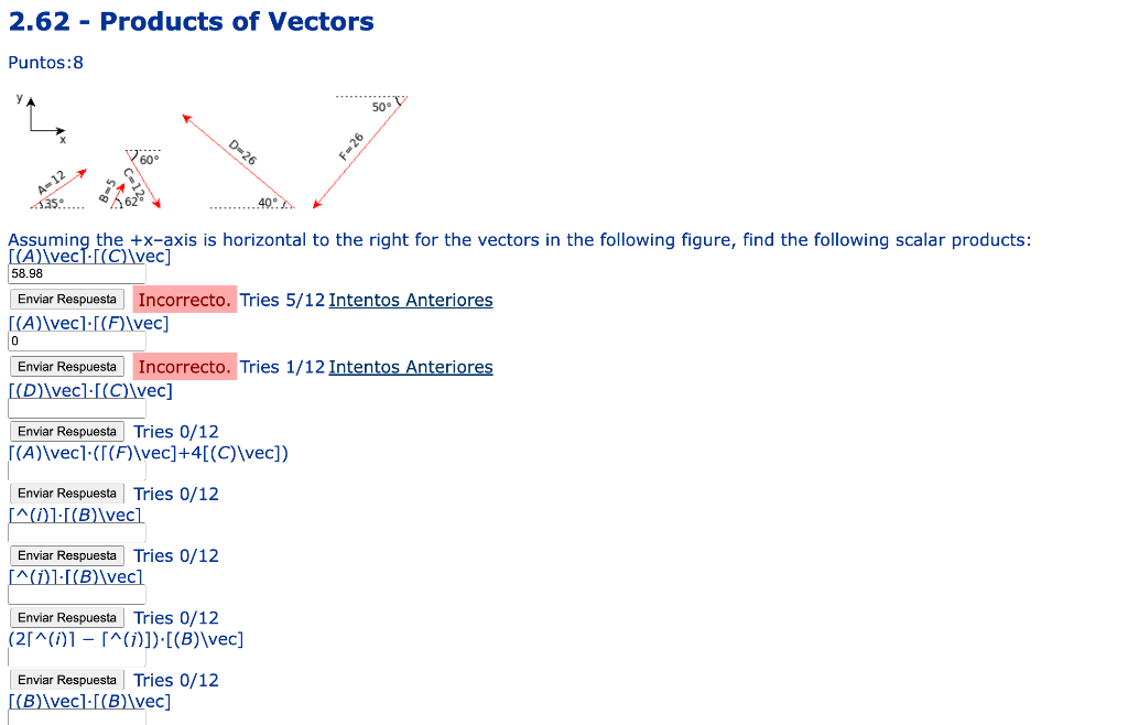 Solved 2.62 - Products of Vectors Puntos: 8 Assuming the | Chegg.com