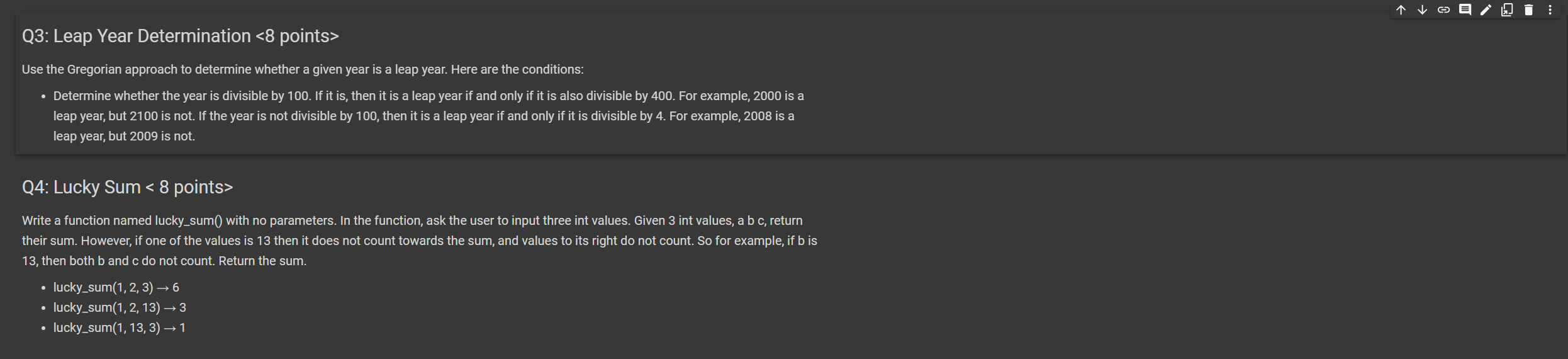 Solved Q3: Leap Year Determination Use the | Chegg.com