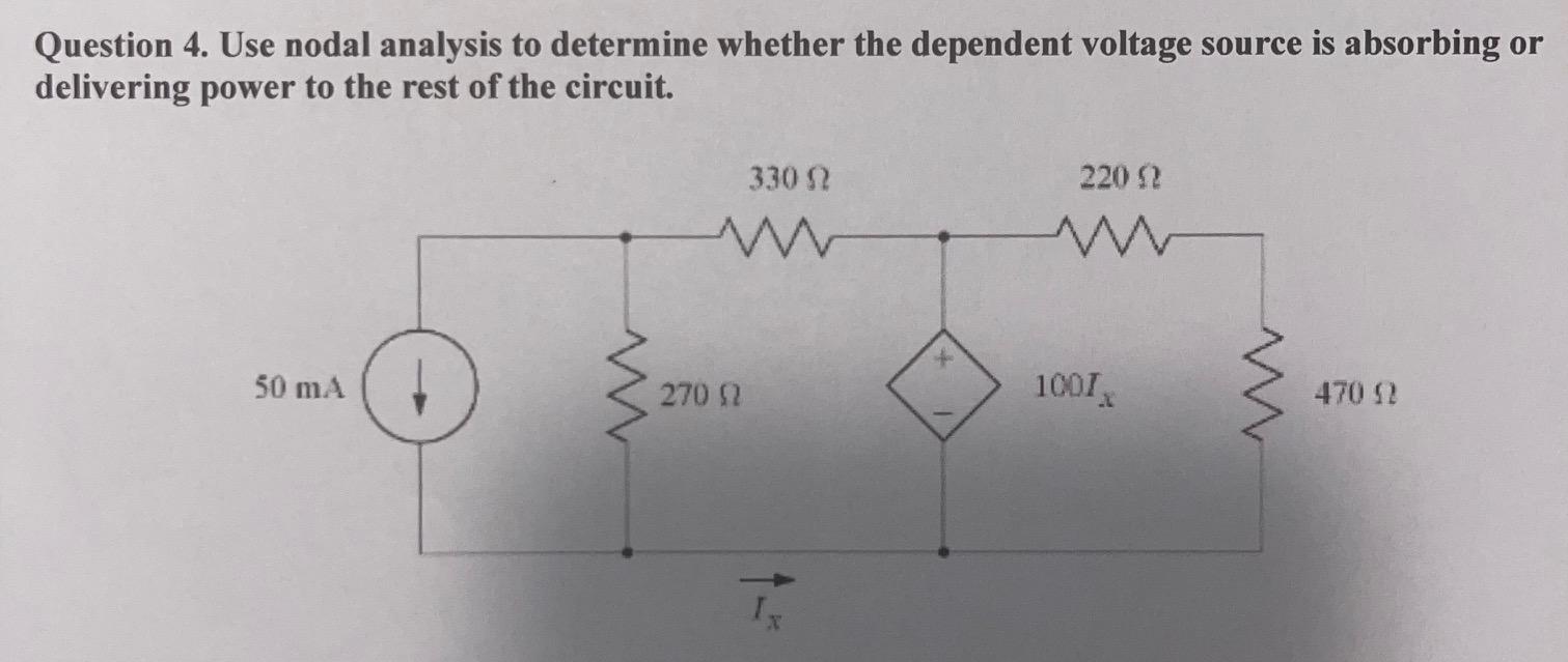 Solved Use nodal analysis to determine whether the dependent | Chegg.com