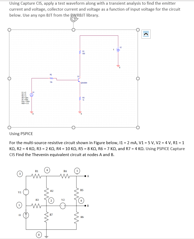 Solved Using Capture CIS, apply a test waveform along with a | Chegg.com
