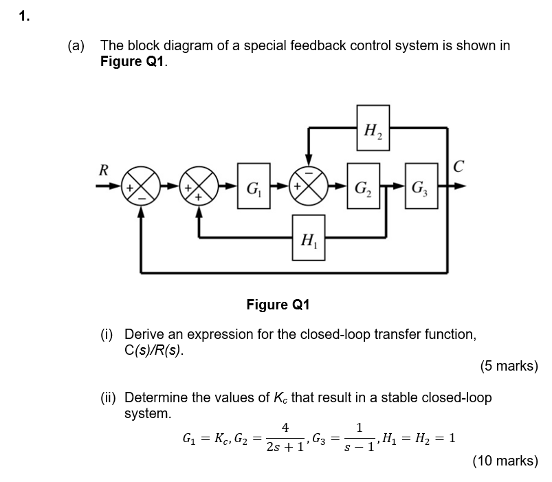 Solved Determine the values of Kc that result in a stable | Chegg.com