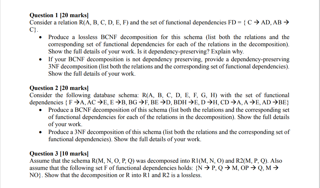 Solved Question 1 (20 marks] Consider a relation R(A, B, C, | Chegg.com