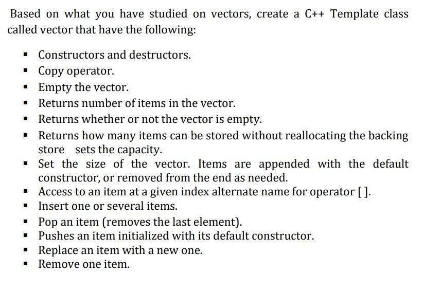 Solved Based on what you have studied on vectors, create a | Chegg.com
