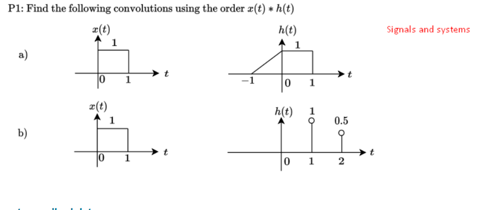 Solved P1: Find the following convolutions using the order | Chegg.com