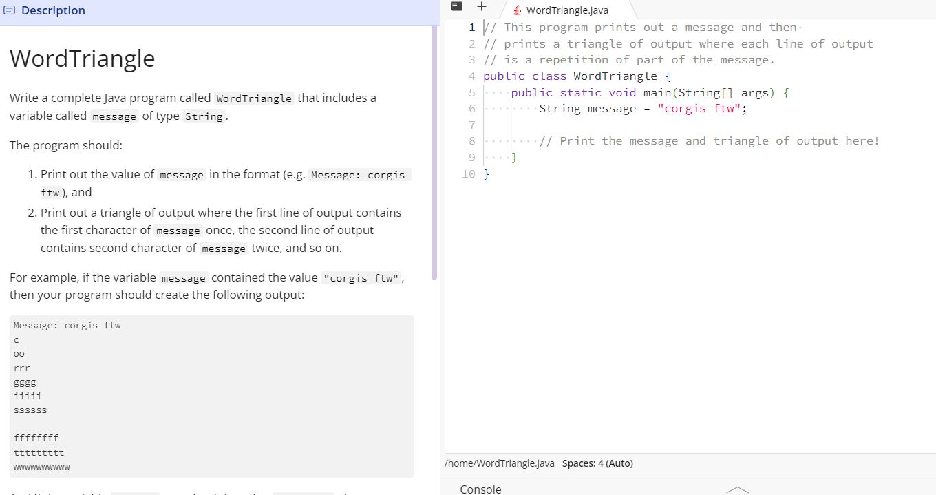 Solved Description WordTriangle.java WordTriangle Write a | Chegg.com