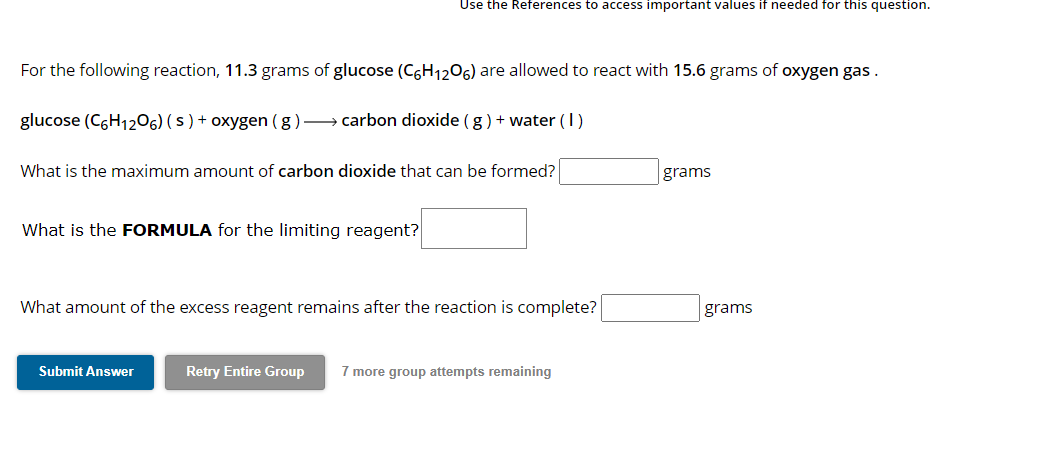 Solved For the following reaction, 11.3 grams of glucose | Chegg.com