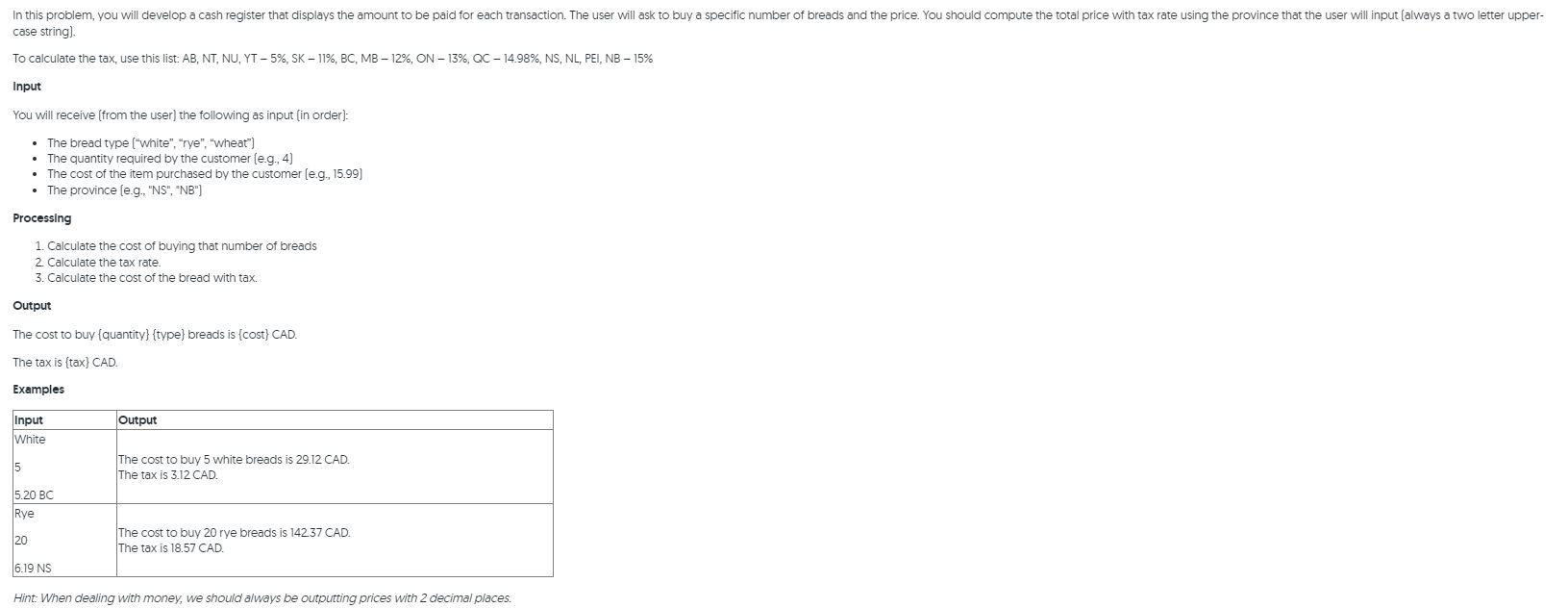 Solved In this problem, you will develop a cash register | Chegg.com