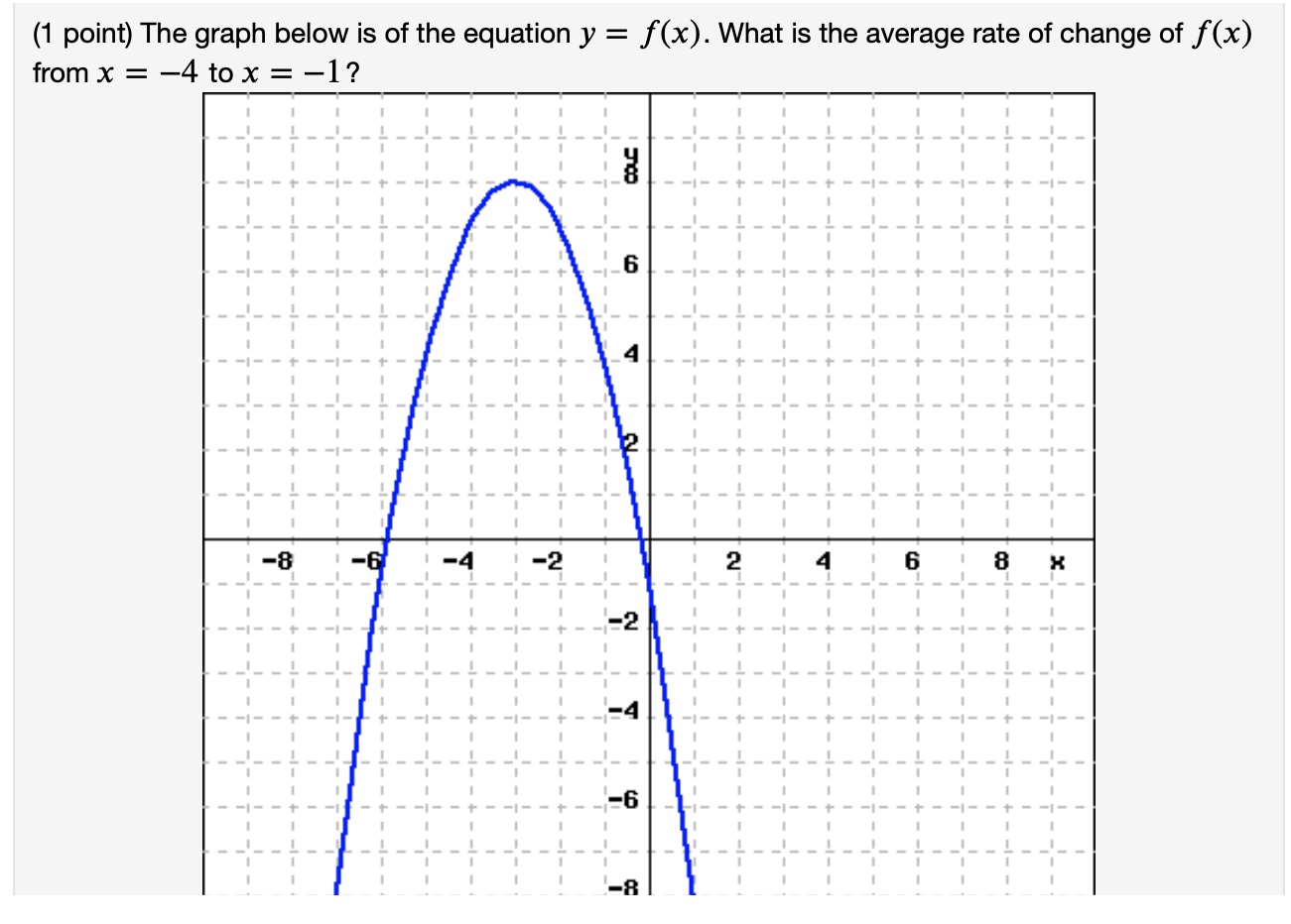 [Solved]: (1 point) The graph below is of the equation
