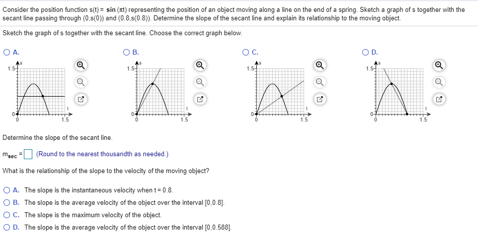 Solved Consider The Position Function S T Sin At