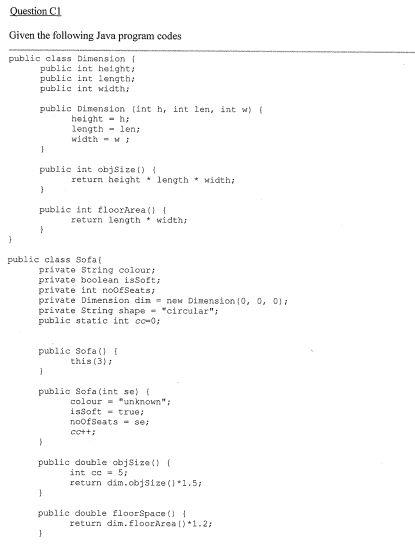 Solved Given the following Java program codesQuestion CI | Chegg.com Solved Given the following Java program codesQuestion CI | Chegg.com