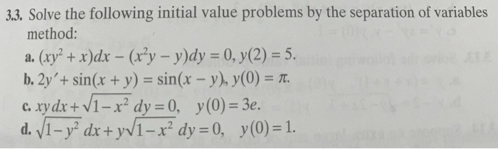 Solved (Only C and D) solve the following initial value | Chegg.com