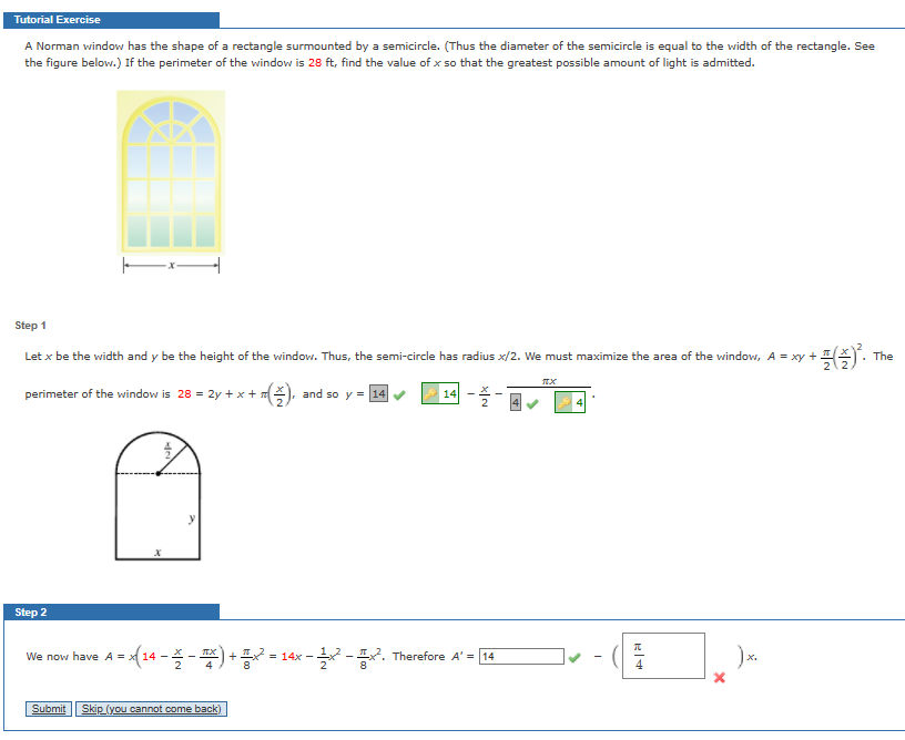 Solved Tutorial Exercise A Norman window has the shape of a | Chegg.com