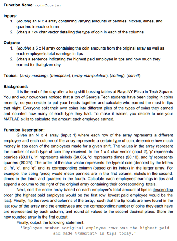 Please use MATLAB to solve. No conditionals or | Chegg.com