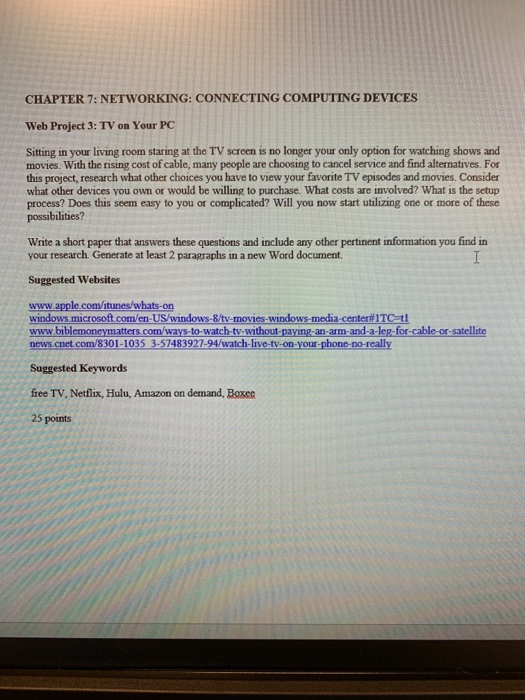 Solved CHAPTER 7: NETWORKING: CONNECTING COMPUTING DEVICES | Chegg.com