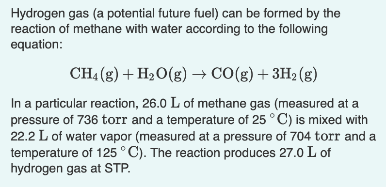 Solved Hydrogen gas (a potential future fuel) can be formed | Chegg.com