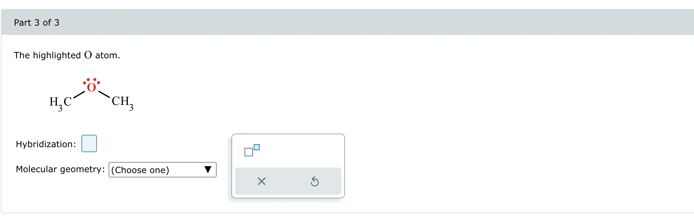 Solved Provide The Hybridization And Molecular Geometry For