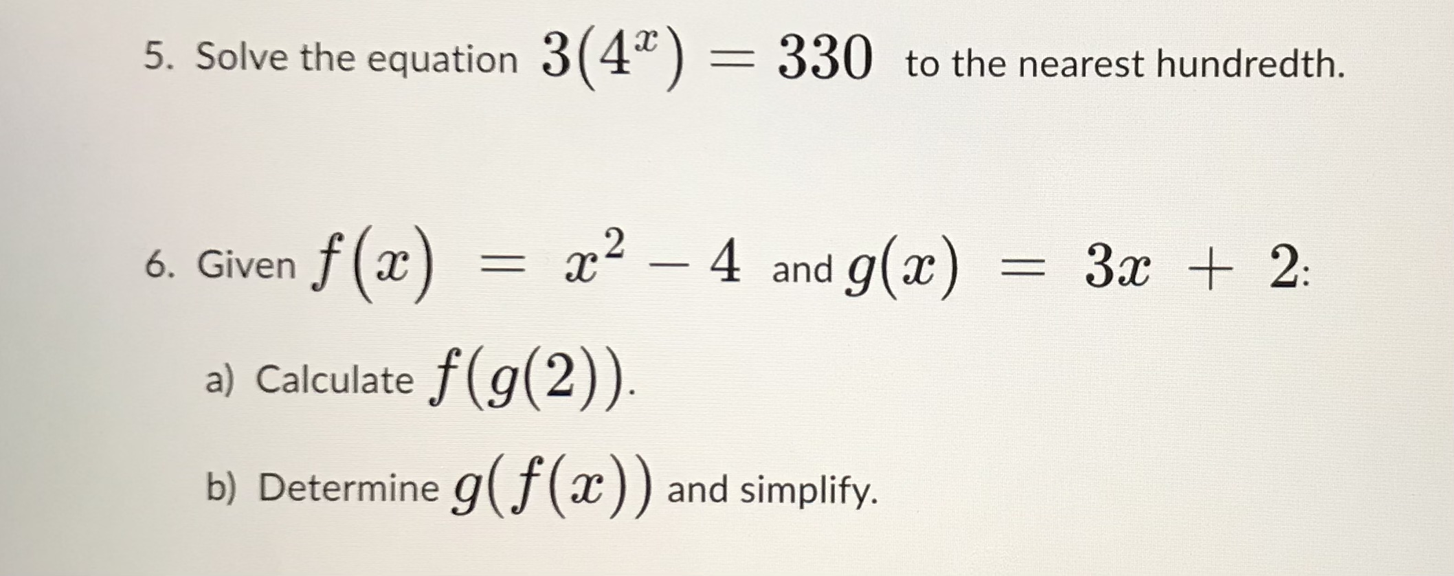 Solved Solve the equation 3(4x)=330 ﻿to the nearest | Chegg.com