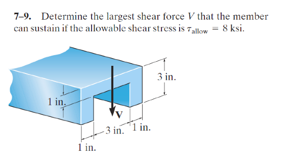 Solved 7-9. Determine the largest shear force V that the | Chegg.com