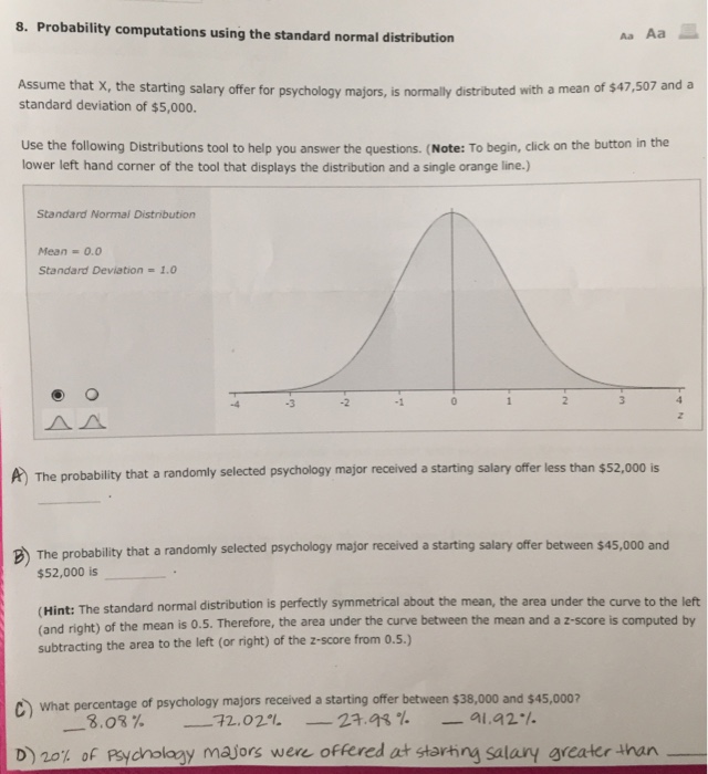 Solved Probability computations using the standard normal | Chegg.com