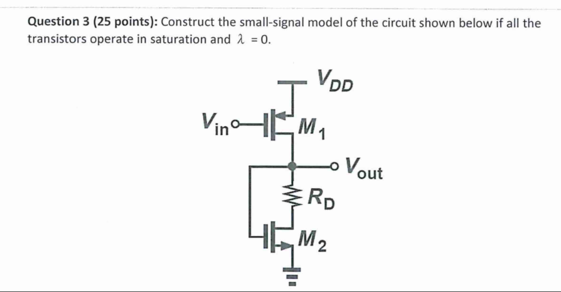 Solved Construct the small-signal model of the circuit shown | Chegg.com