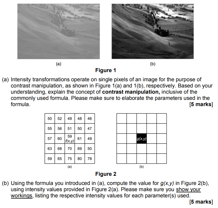 Solved (a) (b) Figure 1 (a) Intensity transformations | Chegg.com