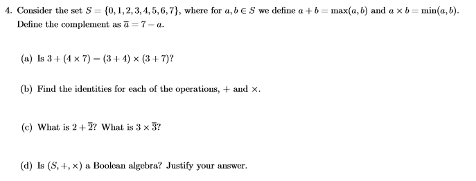 Solved 4. Consider the set S = (0,1,2,3,4,5,6,7), where for | Chegg.com